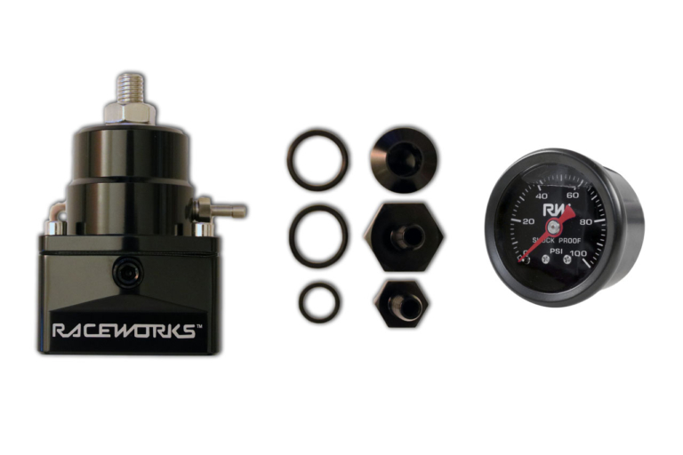 Raceworks Adjustable EFI Fuel Pressure Regulator FPR Kit with Gauge 9 ...