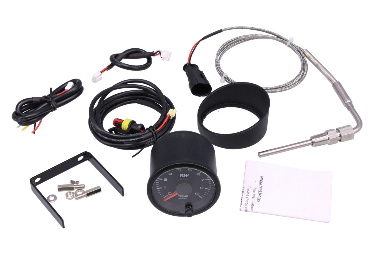 Raceworks 52mm Electronic 0-900deg Diesel EGT Gauge Kit / Pyrometer – T ...