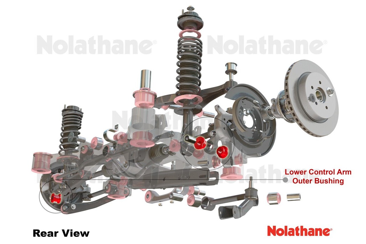 Nolathane Rear Control Arm Upper Outer Bushing Spherical Rose Joint ...