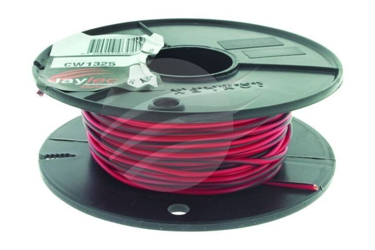 Tycab 3mm Single Core Red/Black Trace V90 Automotive Cable (14/0.32 ...