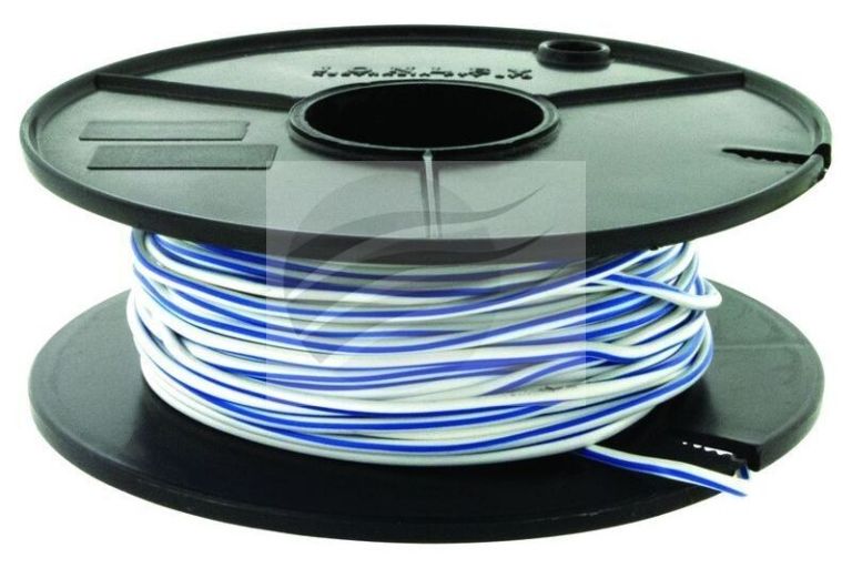 Tycab 3mm Single Core White/Blue Trace V90 Automotive Cable (14/0.32 ...