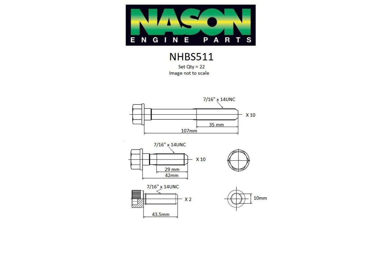 Nason Head Bolt Set suit Holden 253 308 304 5L V8 – T.I. Performance