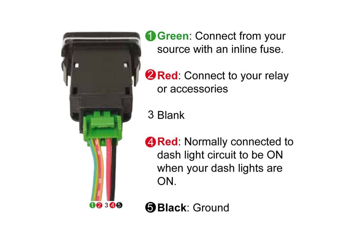 LV Automotive Toyota Hilux & Landcruiser Work Light Switch With Blue ...
