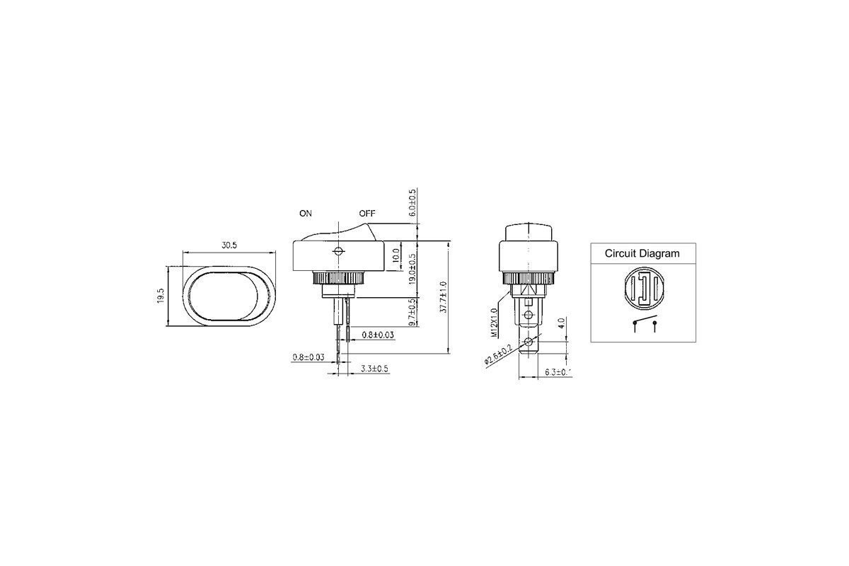 LV Automotive Oval Shaped Rocker Switch 2 x Blade Terminal – T.I ...