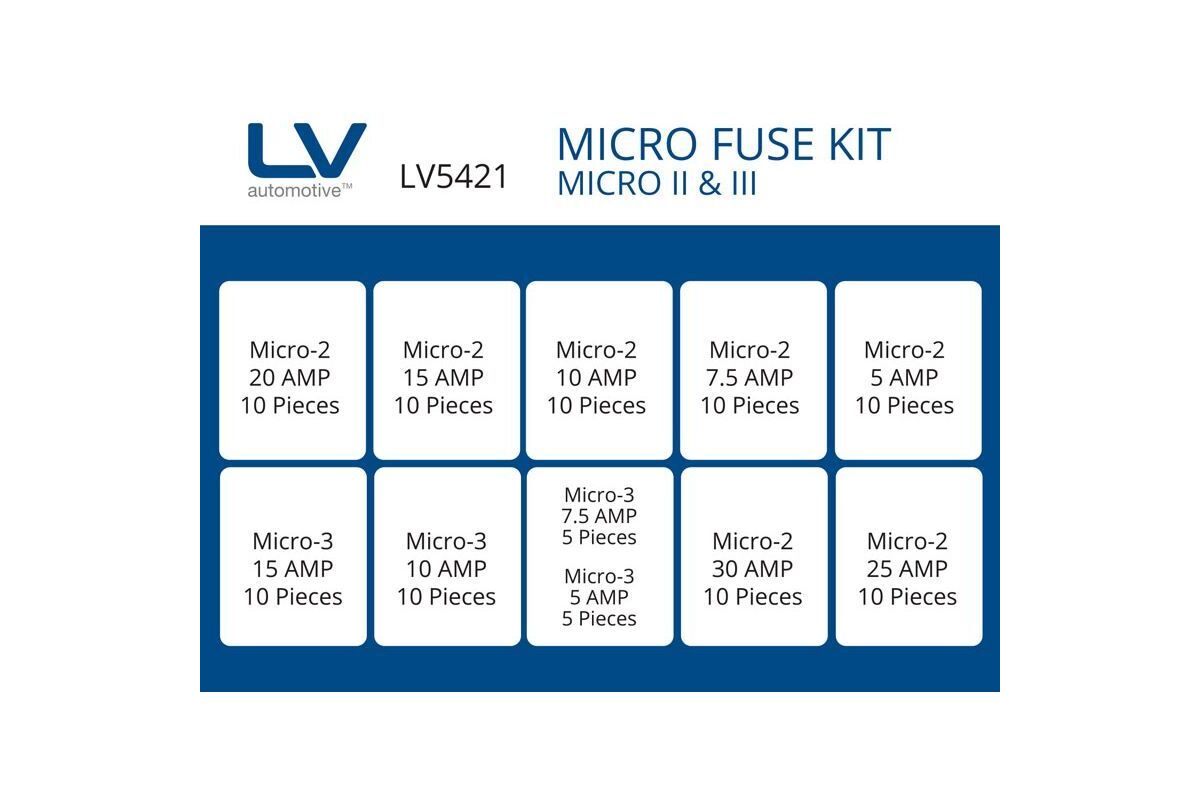LV Automotive Micro Blade 2 & 3 Pin 100 Piece Fuse Kit – T.I. Performance